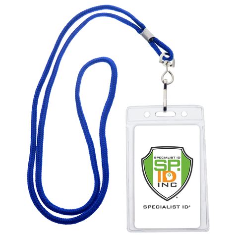25 Pack Premium Name Tag Badge Holders With Lanyards Vertical Clear