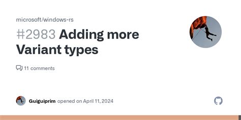 Adding More Variant Types · Issue 2983 · Microsoftwindows Rs · Github