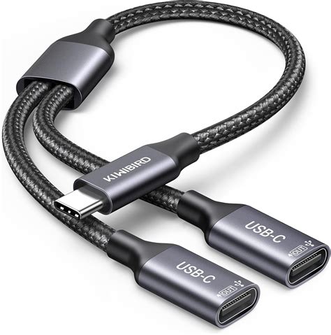 Kiwibird Usb C Splitter 1 In 2 Out Charging Usbc Power Data Splitter Extension Y