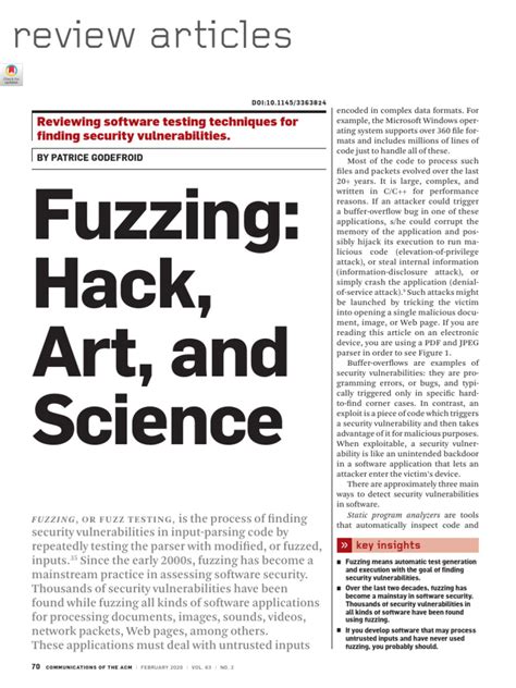 Fuzzing Hack Art And Science Pdf Computer Programming Computing