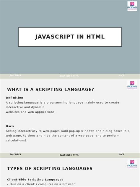 ppt1 cb viii cs javascript in html pdf dynamic web page web