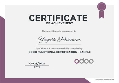 Yogesh Mistry On Linkedin Odoo Functional Certification Sample