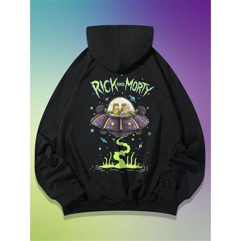 Blusa Moletom Estampada De Desnho Rick And Morty Com Capuz Estilosa Vintage 100 Algodão Premium