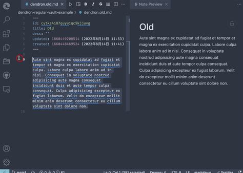 Dendron Preview Wont Update When Using Selection Extract To Create A