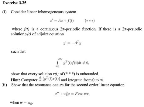solved exercise 3 25 i ﻿consider linear inhomogeneous