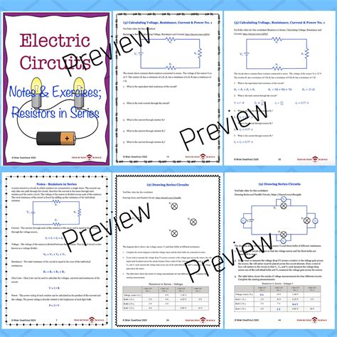 Electric Circuits Resistors In Series Teaching Resources