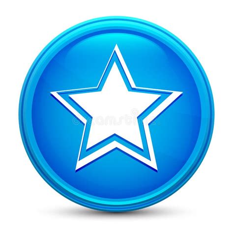 Star Icon Glass Shiny Blue Round Button Isolated Design Vector