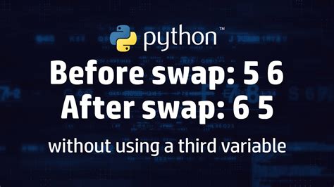 How To Swap Two Numbers In Python Without Using A Third Variable Youtube