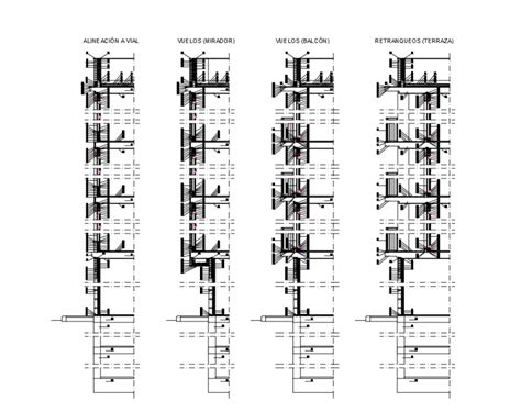 Multi Story Corporate Building Constructive Facade Sectional Details Dwg File