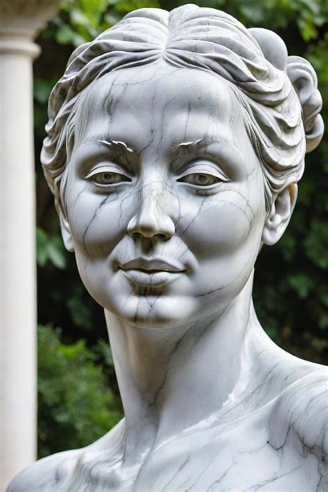Eyes Closed Art A Beautiful Plaster Statue In The Garden Nude