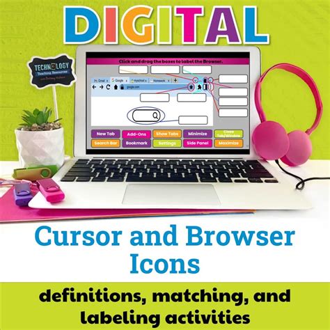 Cursor And Browser Icons Digital Activities