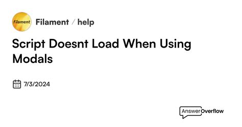 Script Doesnt Load When Using Modals Filament