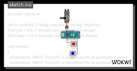 Two Buttons Controlled Servo Wokwi Esp32 Stm32 Arduino Simulator