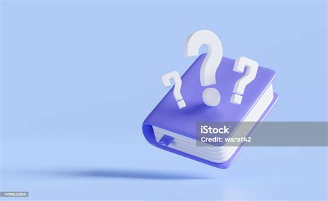 파란색 배경에 분리된 흰색 물음표 기호 아이콘이 있는 3d 책입니다 Faq 또는 자주 묻는 질문 최소한의 개념 3d 렌더링