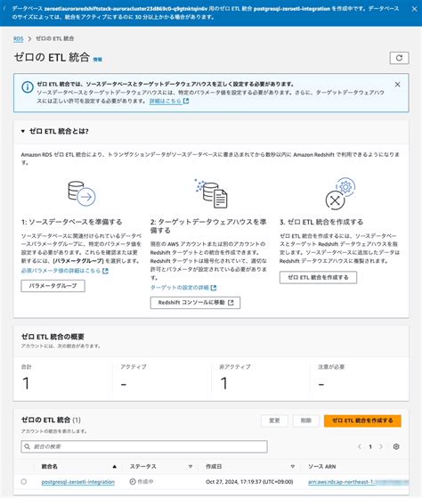 新機能 Amazon Aurora Postgresql と Amazon Redshift の Zero Etl 統合の試してみました