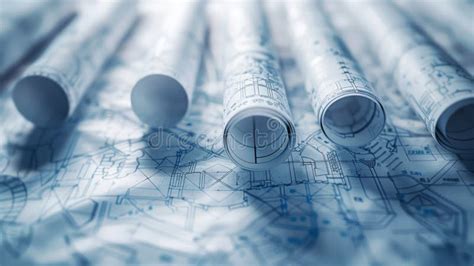 The Blueprints On Architect S Table Ai Generated Stock Image Image