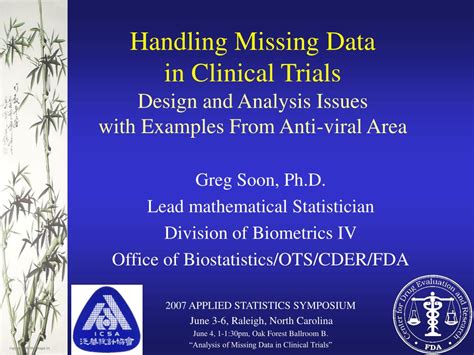 Ppt Handling Missing Data In Clinical Trials Design And Analysis