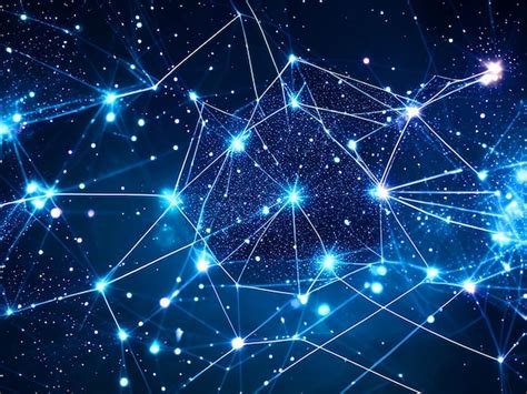 Premium Photo Digital Cyberspace With Particles And Digital Data Network Connections Concept