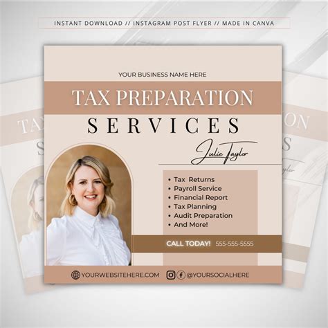 Tax Season Flyer Digital Flyer Tax Preparation Tax Services Flyer