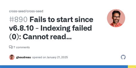Fails To Start Since V Indexing Failed Cannot Read Properties Of Null Reading