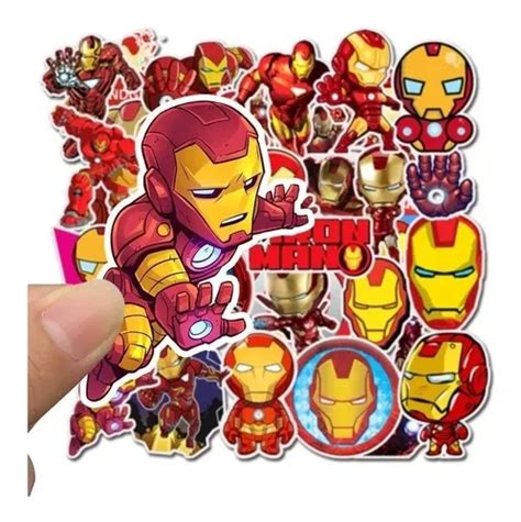 35 Stickers Iron Man Etiquetas Autoadhesivas Cuotas Sin Interés