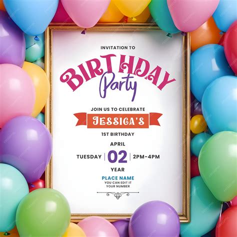 Premium Psd A Birthday Invitation Design Template For Birthday Party
