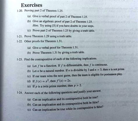 solved exercises 1 20 proving part 2 of theorem give verbal proof of