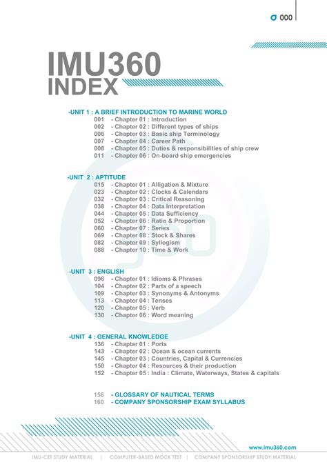 IMU CET Study Material Sample PDF