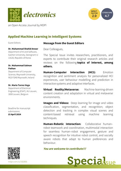 pdf special issue applied machine learning in intelligent systems