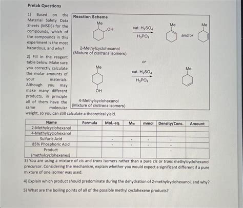 prelab questions 1 based on the material safety data
