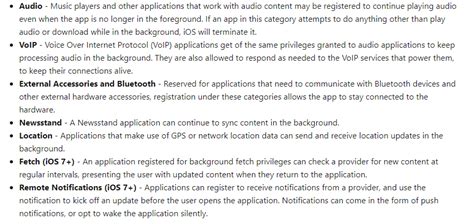 What Does Required Background Modes In Xamarinios Actually Mean