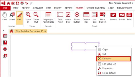 configuring a combo box dropdown menu on a pdf form pdfescape