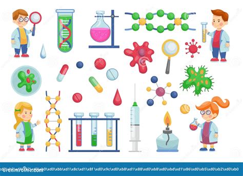 Gene Sequence Study DNA Test Genetics And Medicine Genome Laboratory Research Set Stock