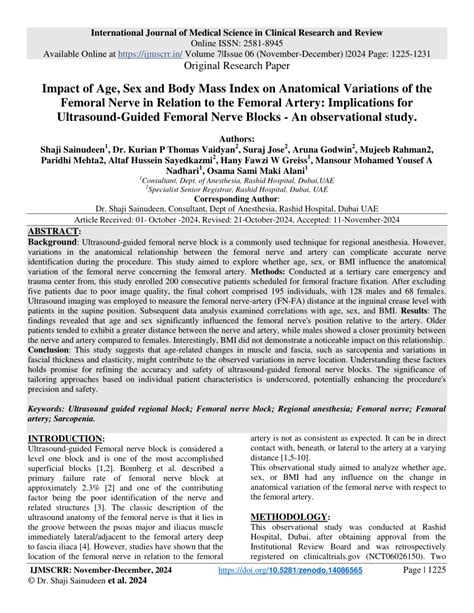 Pdf Impact Of Age Sex And Body Mass Index On Anatomical Variations