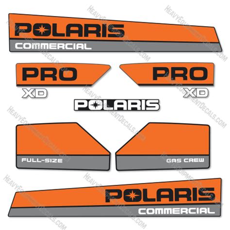 Fits Polaris Commercial Pro Xd Full Size Crew Decal Kit Utv Gasoline