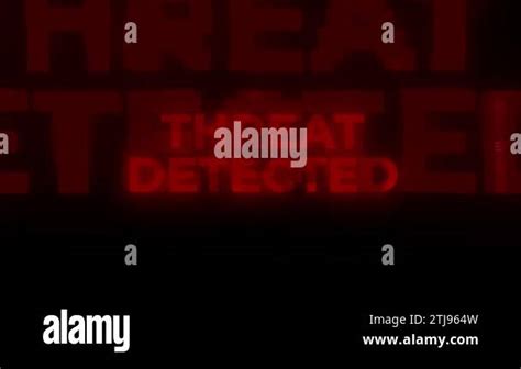 Threat Detected Red Warning Error Alert Computer Virus Alert Hacking Message Glitch Virus Scan