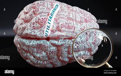 Utilitarianism In Human Brain A Concept Showing Hundreds Of Crucial Words Related To