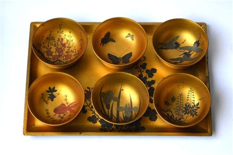 Fack Skål Sex Skålar Med Bricka Lackerat Trä Japan Catawiki