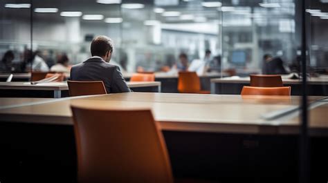 Desk Blur Office Background Premium Ai Generated Image
