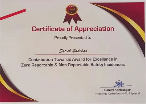 Satish Vishnu Gadekar On Linkedin Certificate Of Appreciation