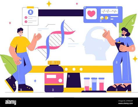 Biohack Vector Illustration Featuring Technological Processes Of