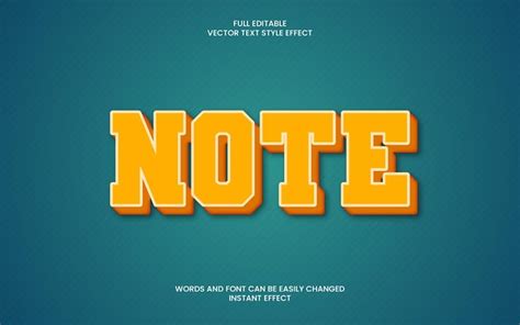 Note Text Effect Premium Vector