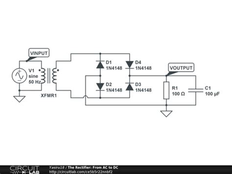 The Rectifier From Ac To Dc Circuitlab