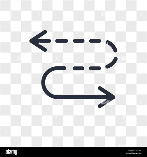 Curved Arrow Vector Icon Isolated On Transparent Background Curved Arrow Logo Concept Stock