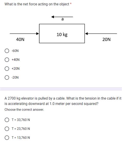 Solved What Is The Net Force Acting On The Object N O Chegg