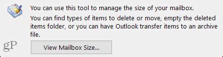 How To Manage Your Microsoft Outlook Mailbox Size