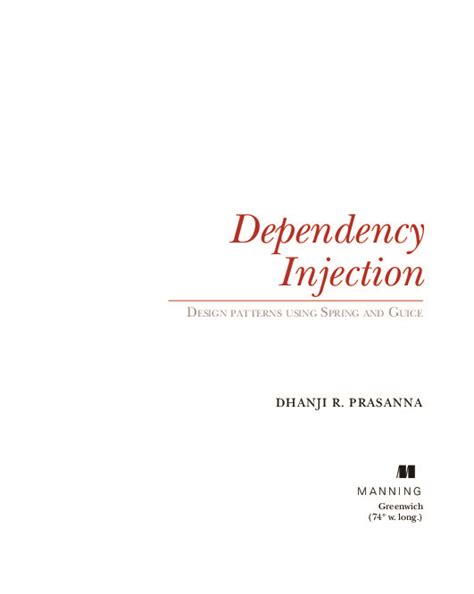 Dependency Injection Design Patterns Using Spring And Guice Pdfepub
