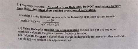 Solved 3 Frequency Response No Need To Draw Bode Plot Do
