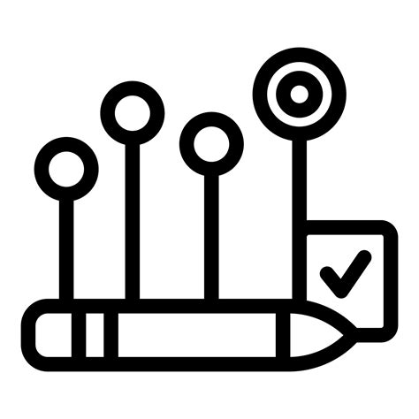 Pencil Drawing A Line Connecting Dots With Check Mark Symbol For Completing Task 48299313 Vector