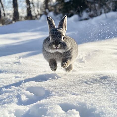 Free Bunny In Snow Image Bunny Snow Winter Download At Stockcake